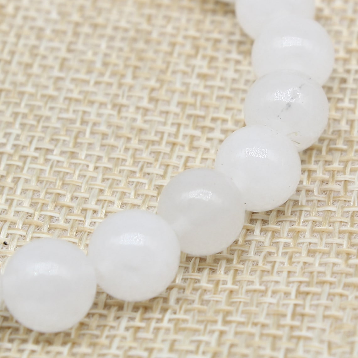 White Quartz Beaded Bracelet for Women, Stretch Bracelet, Handmade ...