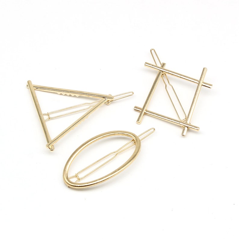 Circle Gold Hair Clip Geometric Metal Barrette Minimalist | Etsy