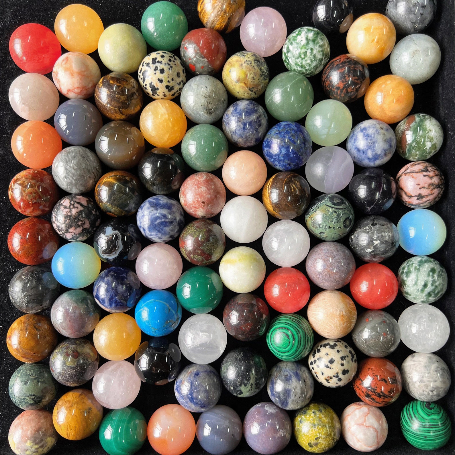 10 Pcs/lot Mini Crystal Sphere, 20mm Crystal Ball, Assorted Mixed Stone ...