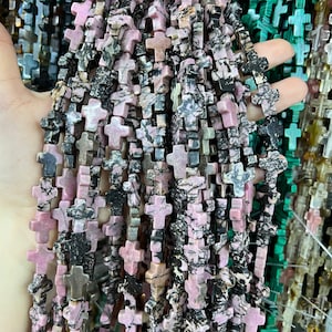 Gemstone Cross Beads, Spacer Beads, DIY Jewelry, 12*16mm Cross Loose ...