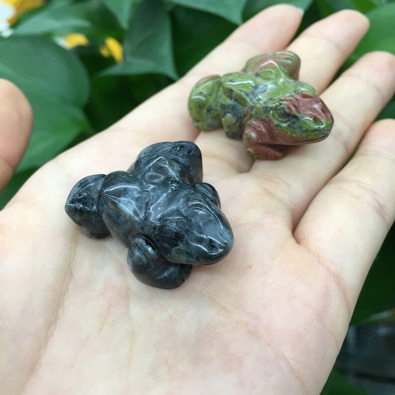 1.5 Crystal Frog Statue Hand Carved Gemstone Figurine | Etsy