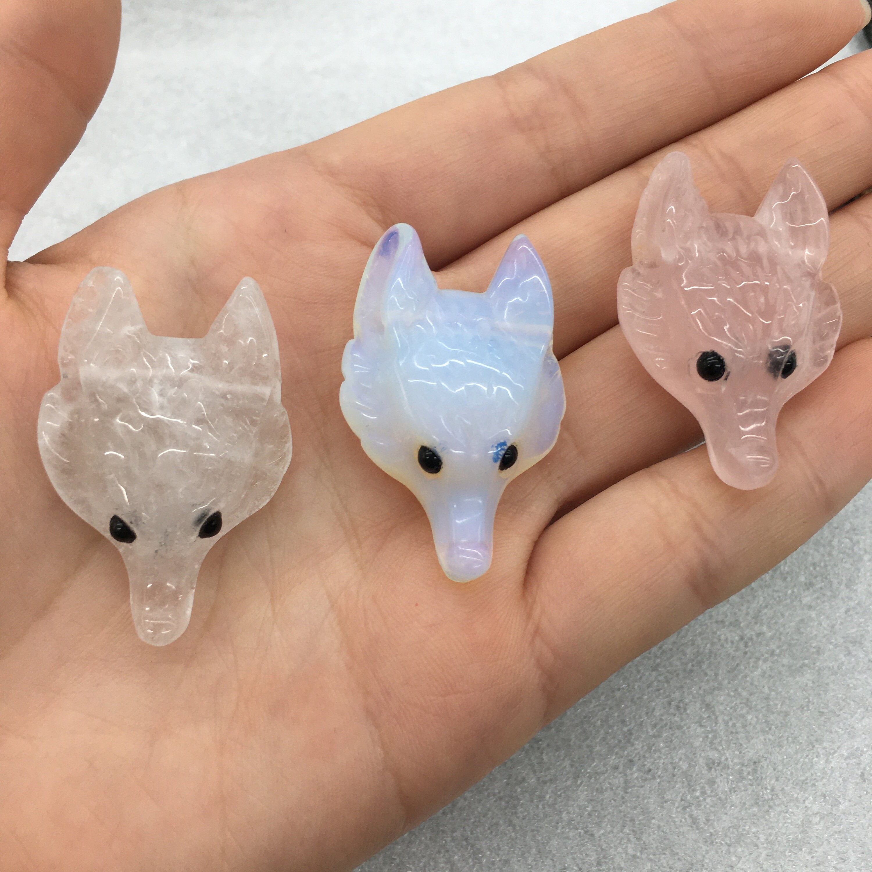 13 Colors Crystal Fox Head Carving Pendant Hand Carved - Etsy Australia