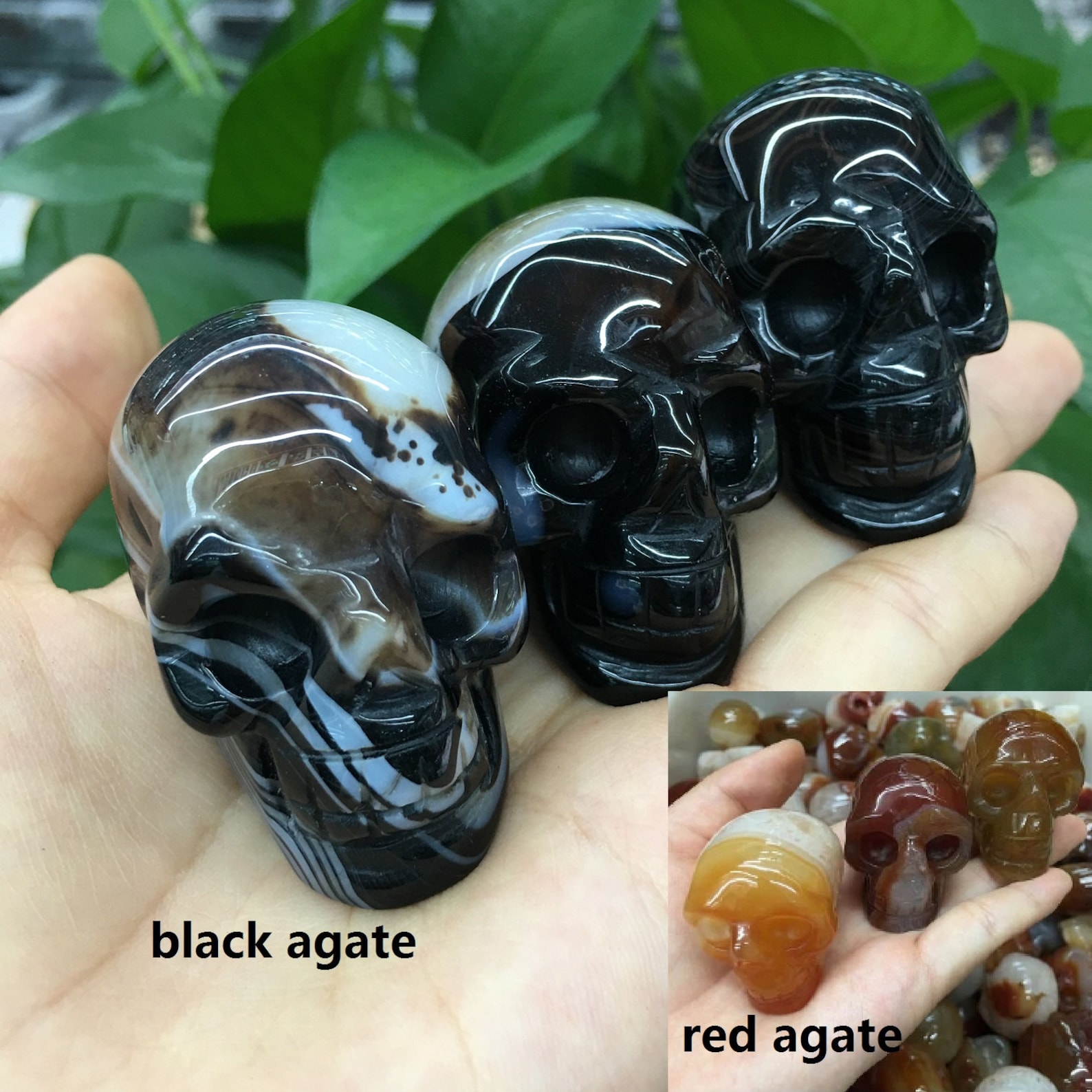 2 Crystal Skull Statue Gemstone Skull Hand Carved - Etsy