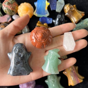 Halloween Crystal Set, Mystery Crystal, Ghost Carving, Pumpkin Statue ...