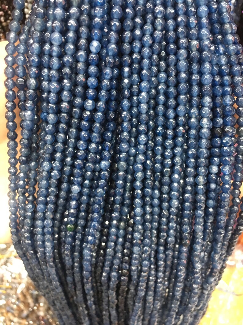 3mm Blue Faceted Round Beads Loose Beads Full Strand - Etsy