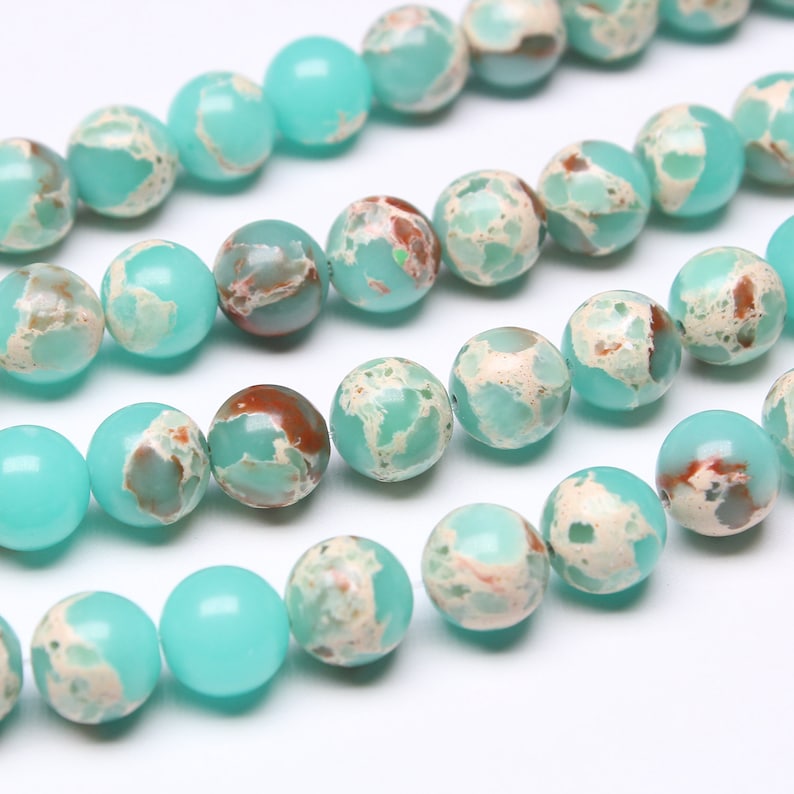 Shoushan Stone Aqua Terra Jasper Smooth Round Sea Aqua Beads - Etsy
