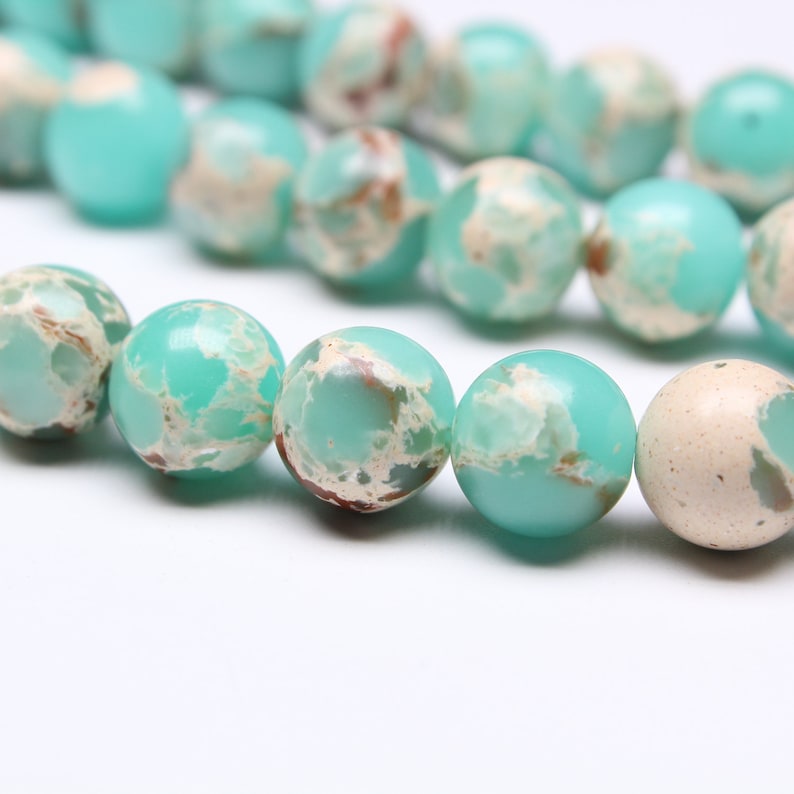 Shoushan Stone Aqua Terra Jasper Smooth Round Sea Aqua Beads - Etsy