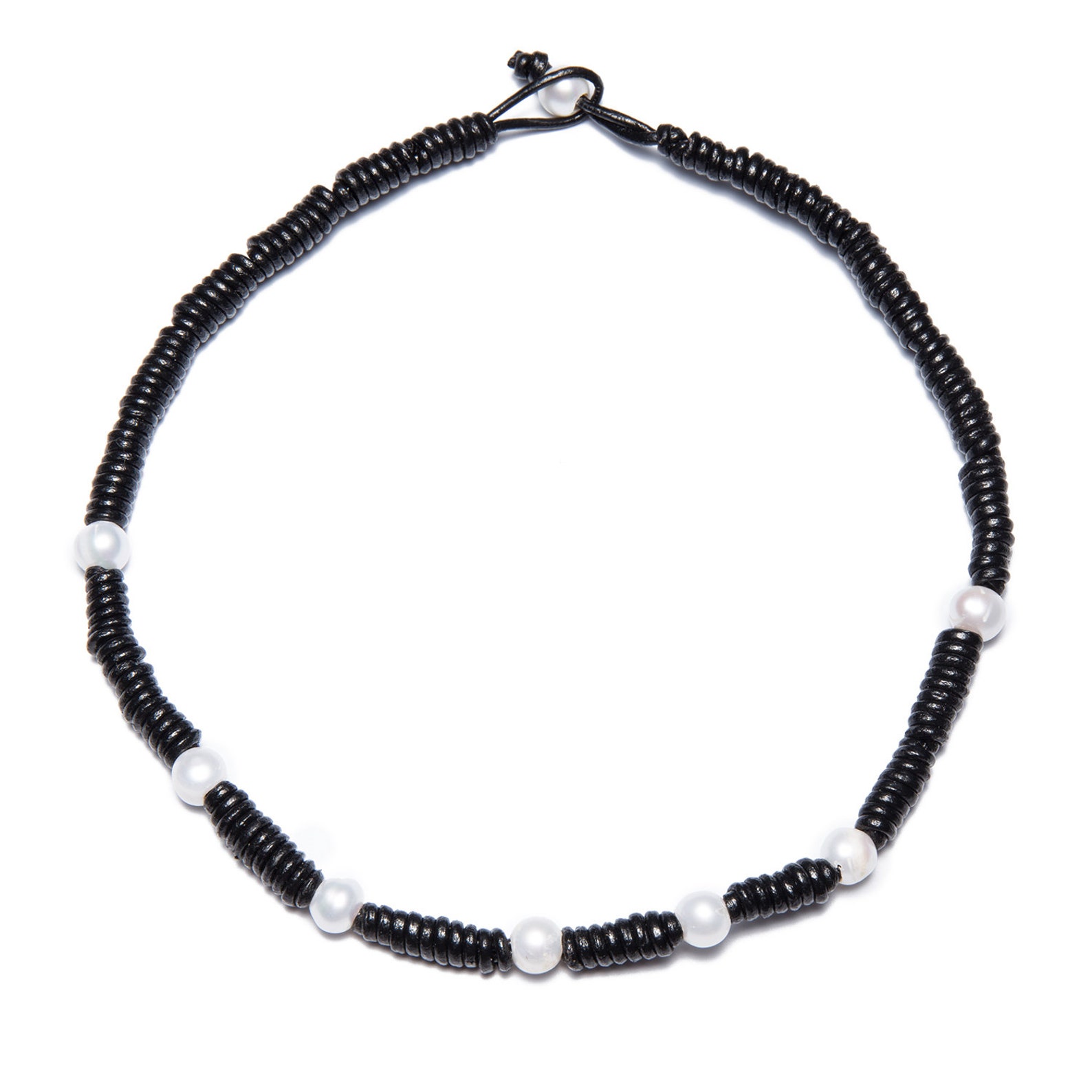 Leather Pearl Choker Natural Freshwater Pearl Choker Etsy