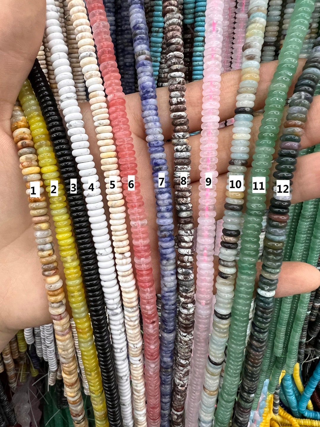 60+ Kinds, 2*6mm Gemstone Rondelle Beads, Stone Flat Rondelle Beads ...