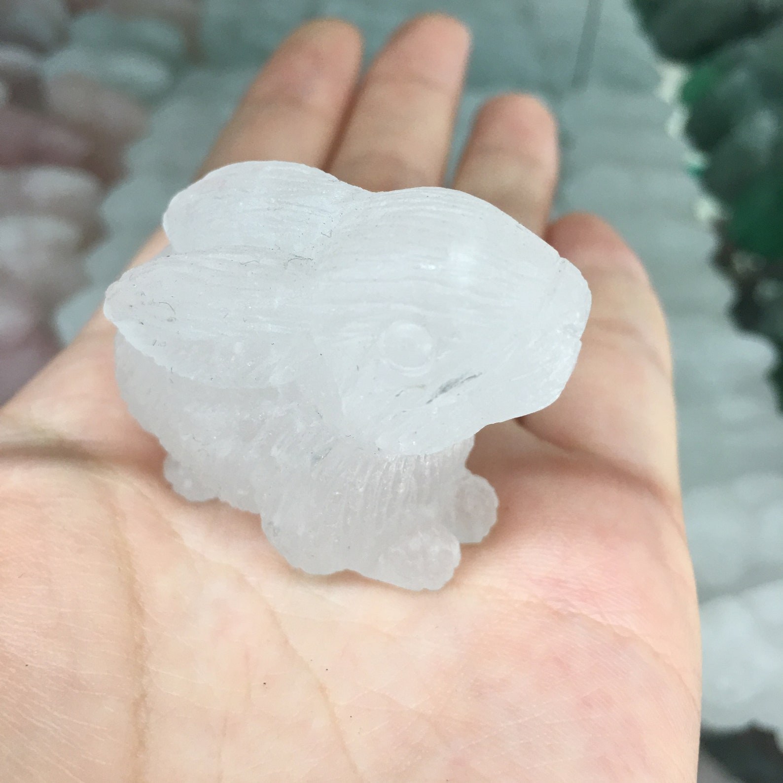 Natural Crystal Quartz Rabbit Statue Hand Carved Gemstone - Etsy