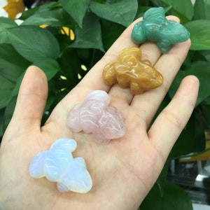 1.5 Crystal Frog Statue, Hand Carved Gemstone Figurine, Home Decoration ...