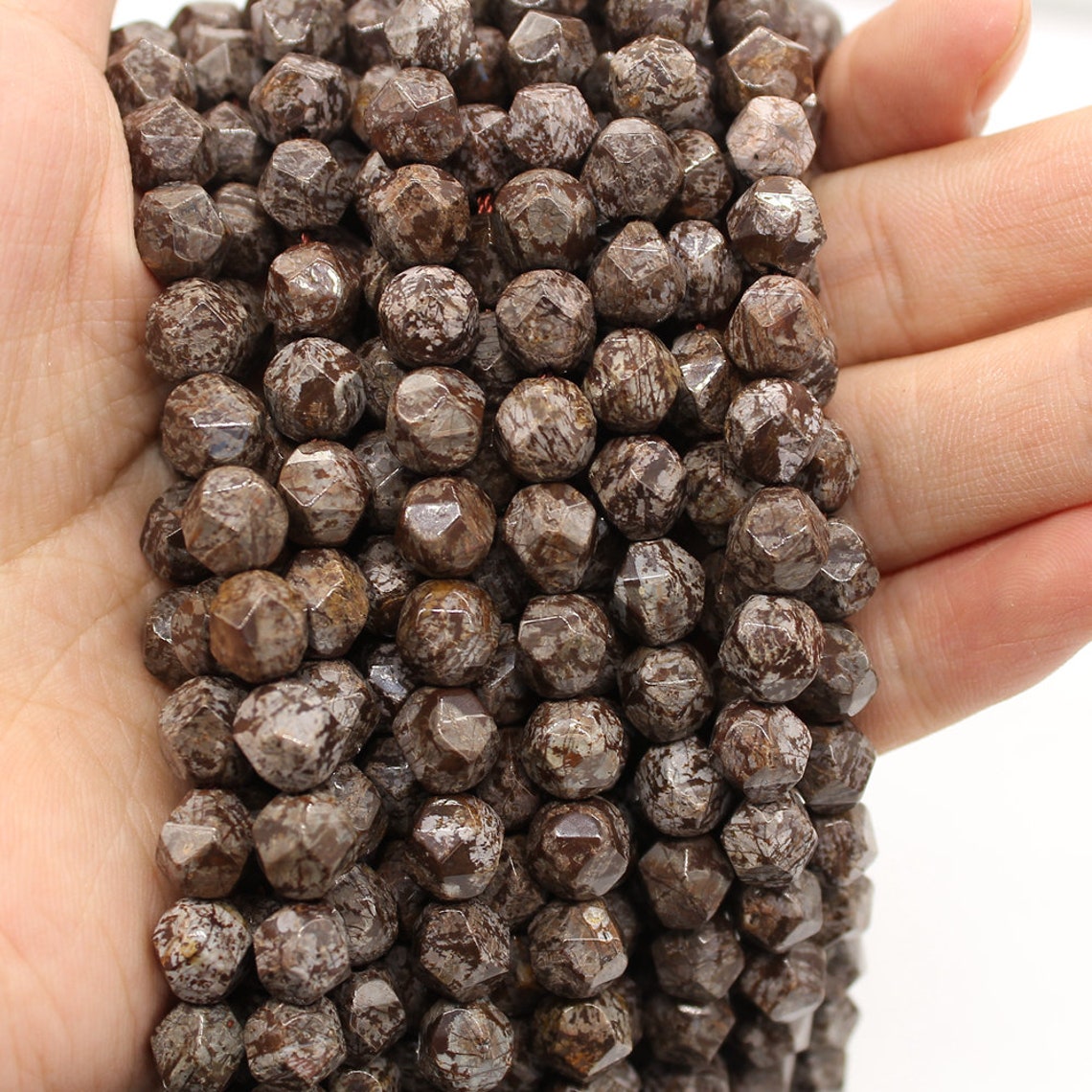 6/8/10mm Brown Snowflake Jasper Star Cut Beads Faceted Round - Etsy