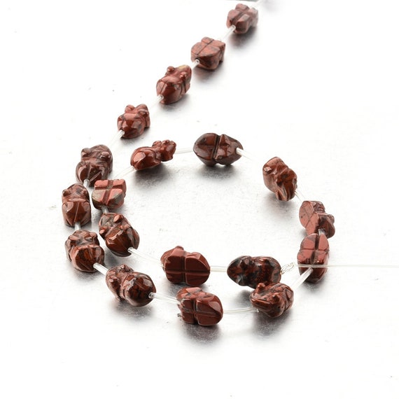Red Breccia Jasper Carved Mini Frog Beads 813mm Full Strand | Etsy