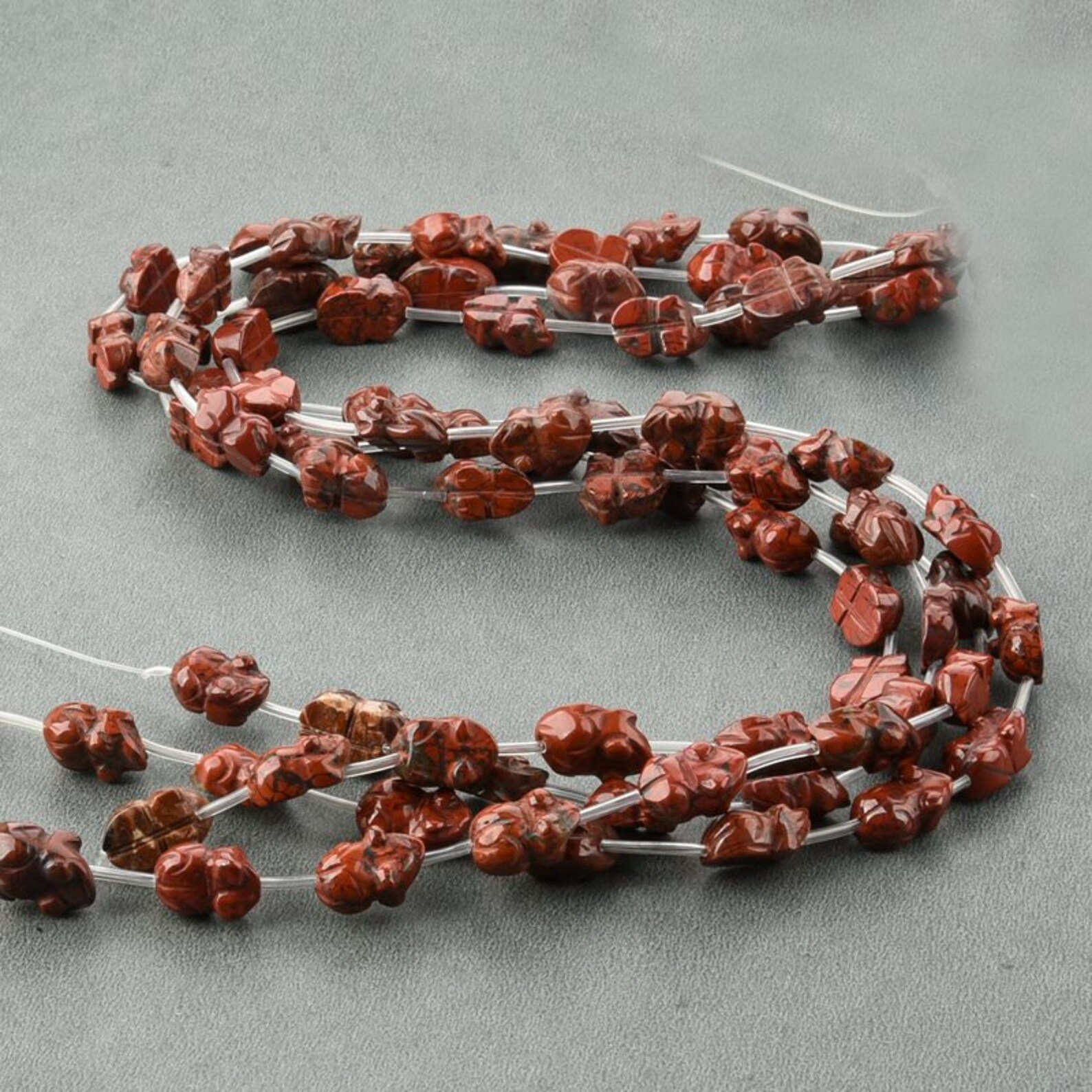 Red Breccia Jasper Carved Mini Frog Beads 813mm Full Strand | Etsy