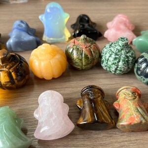Halloween Crystal Set, Mystery Crystal, Ghost Carving, Pumpkin Statue ...