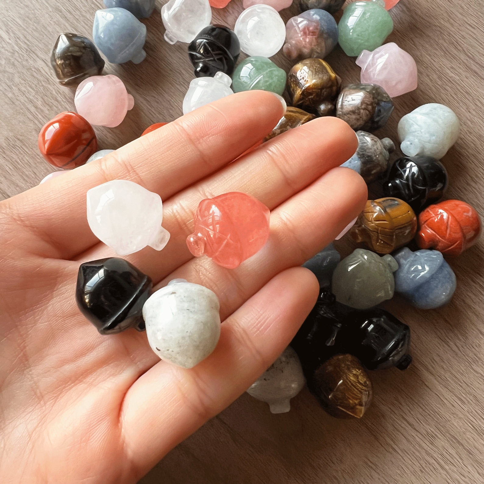 Crystal Acorn Carving, Mystery Crystal, Gemstone Acorn, Assorted Pocket ...