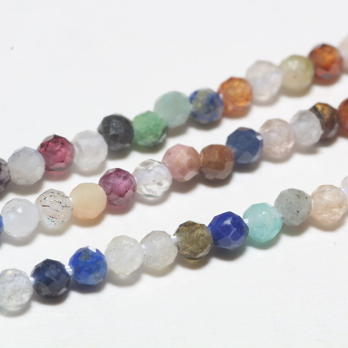 Multi Color Assorted Rainbow Micro Faceted Gemstone Stone - Etsy