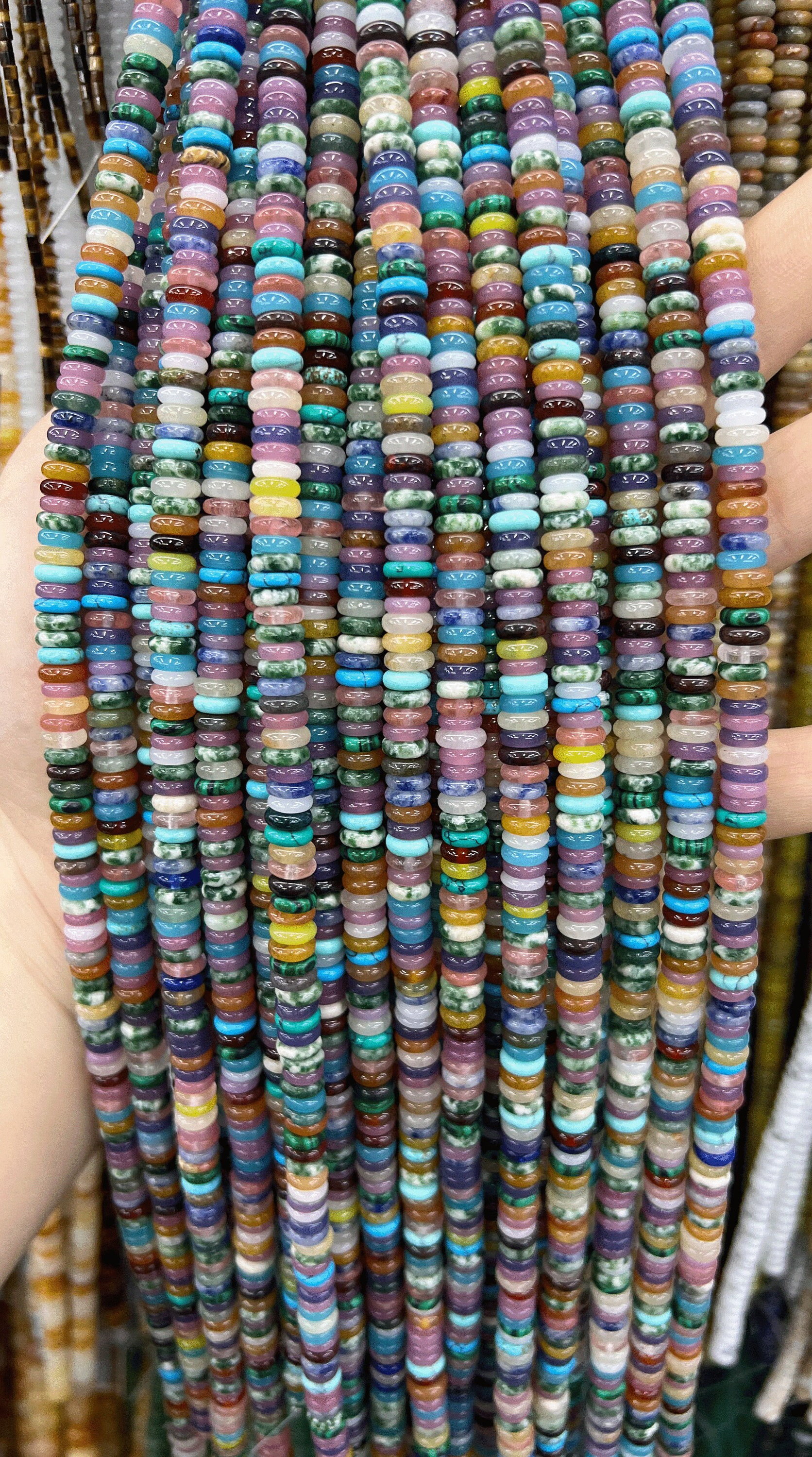 26mm Multi Color Assorted Rainbow Gemstone Stone Flat - Etsy