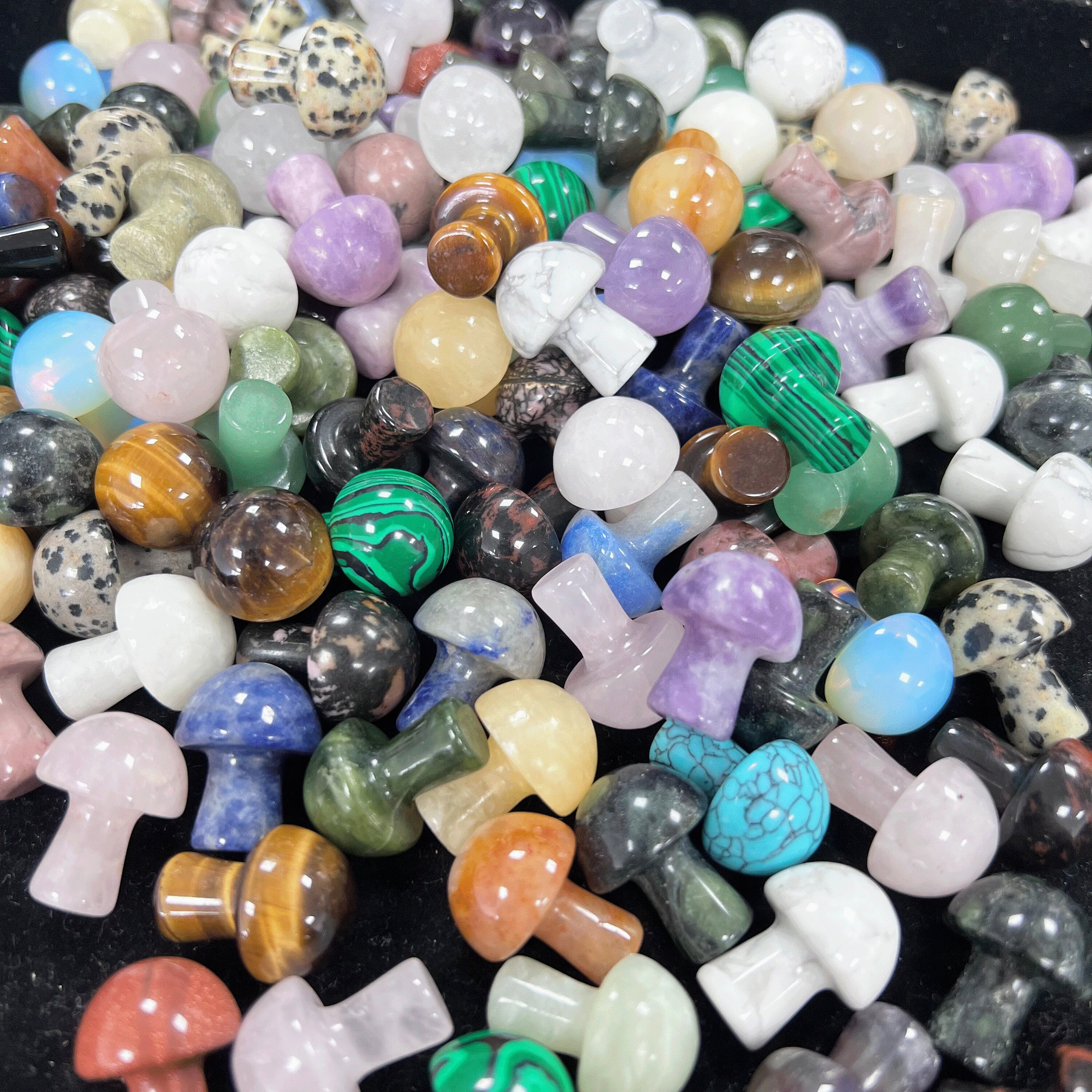 50pcs Wholesale Crystal Mushroom, Mini Crystal Mushroom Carving Bulk ...