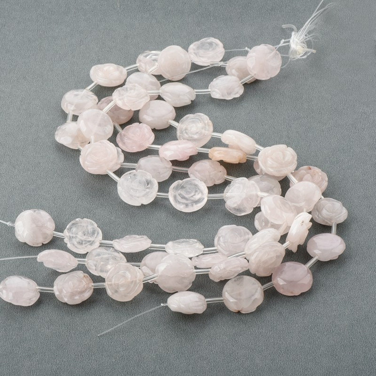 Rose Quartz Beads Rose Flower Natural Gemstone 18mm for DIY - Etsy