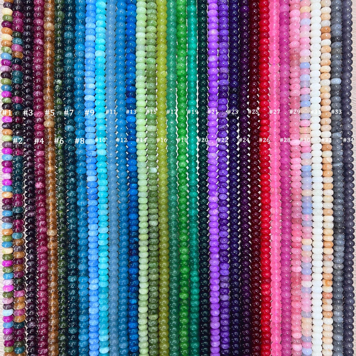 New Colors! 5*8mm Colored Jade Rondelle Beads, Smooth Rondelle Beads ...