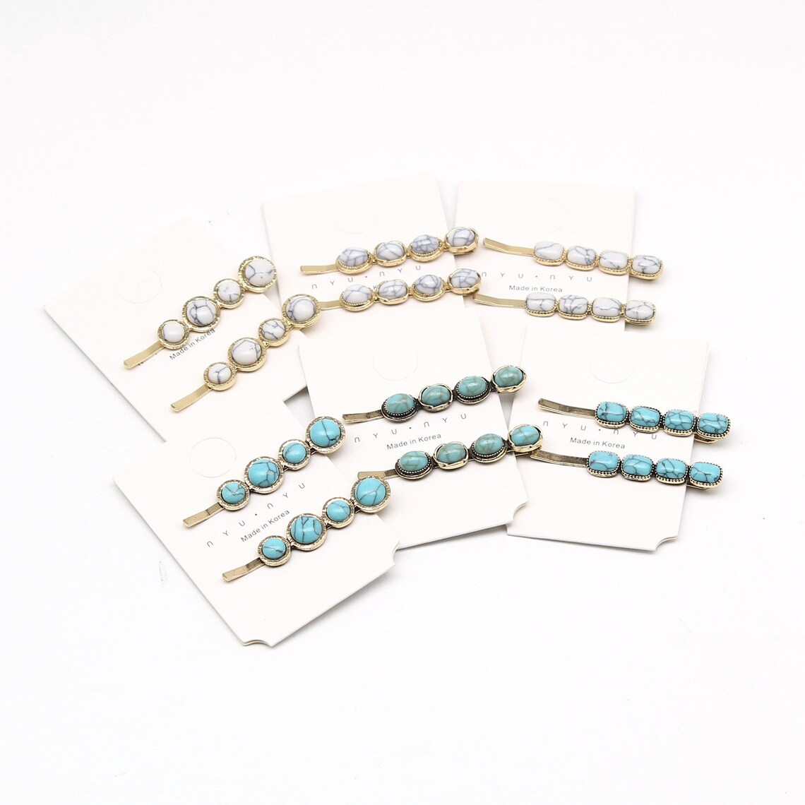 Turquoise Hair Pin Set Western Hair Clip Vintage Gold - Etsy