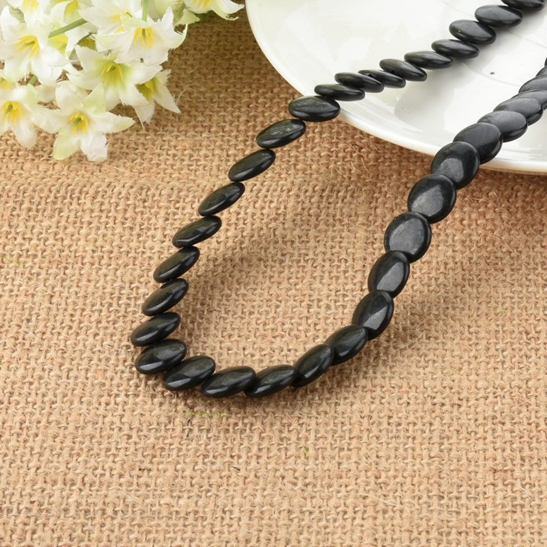 Black Stone Round Flat Overlapping Beads 12mm for DIY Jewelry Making - Etsy
