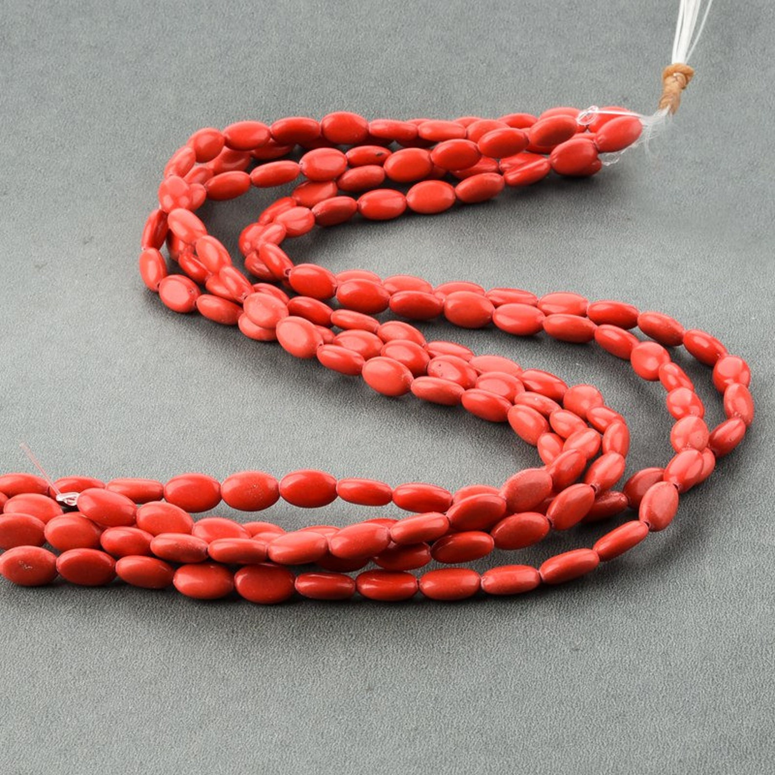 1 Strand 8x12 Mm Dyed Red Howlite Flat Oval Beads for DIY - Etsy
