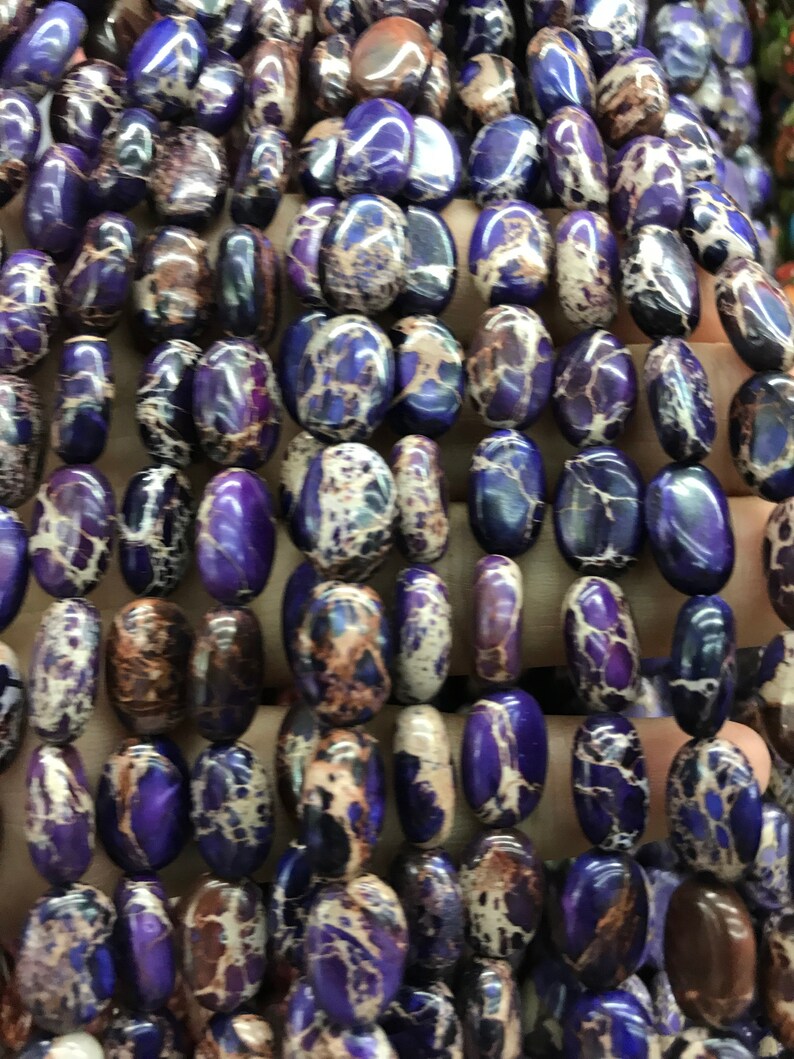 812mm Imperial Jasper Flat Oval Beads Purple African Opal - Etsy