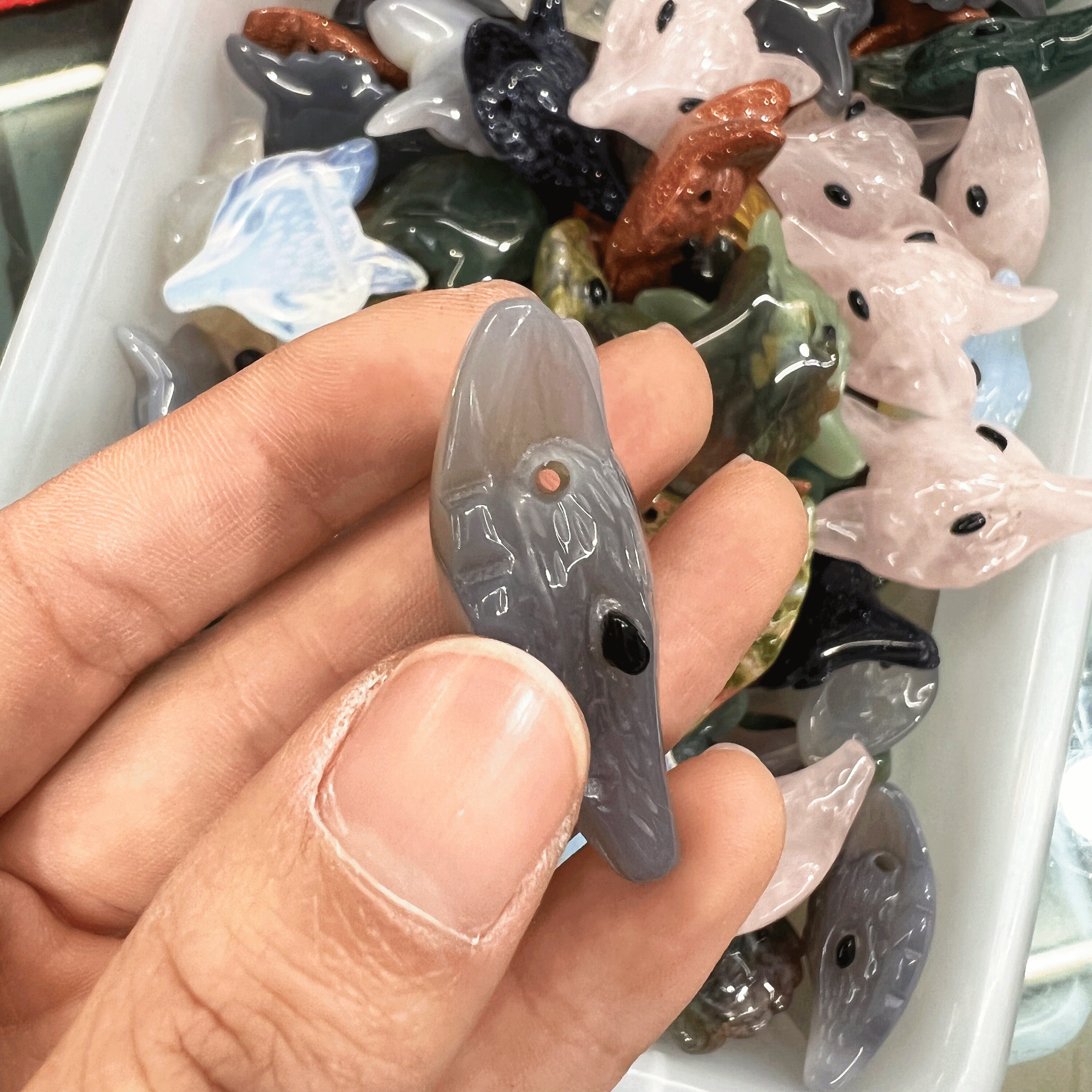 Fox Head Pendant Crystal Fox Head Carving Hand Carved Stone - Etsy