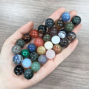 10 Pcs/lot 16mm Crystal Sphere, Assorted Crystal Ball, Mixed Gemstone ...