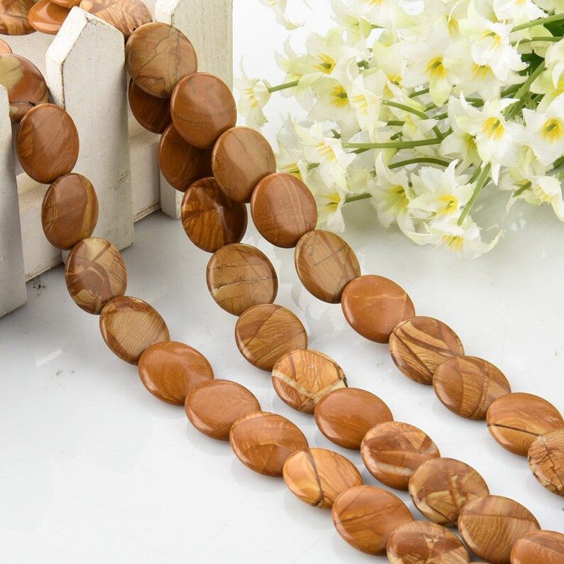 Petrified Wood Agate Yellow Round Overlapping Beads 18mm for - Etsy