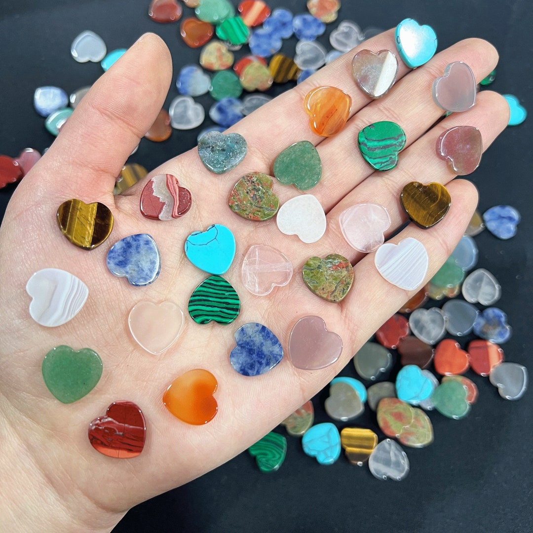 14mm Assorted Crystal Heart Flat Stone for DIY Jewelry Making - Etsy