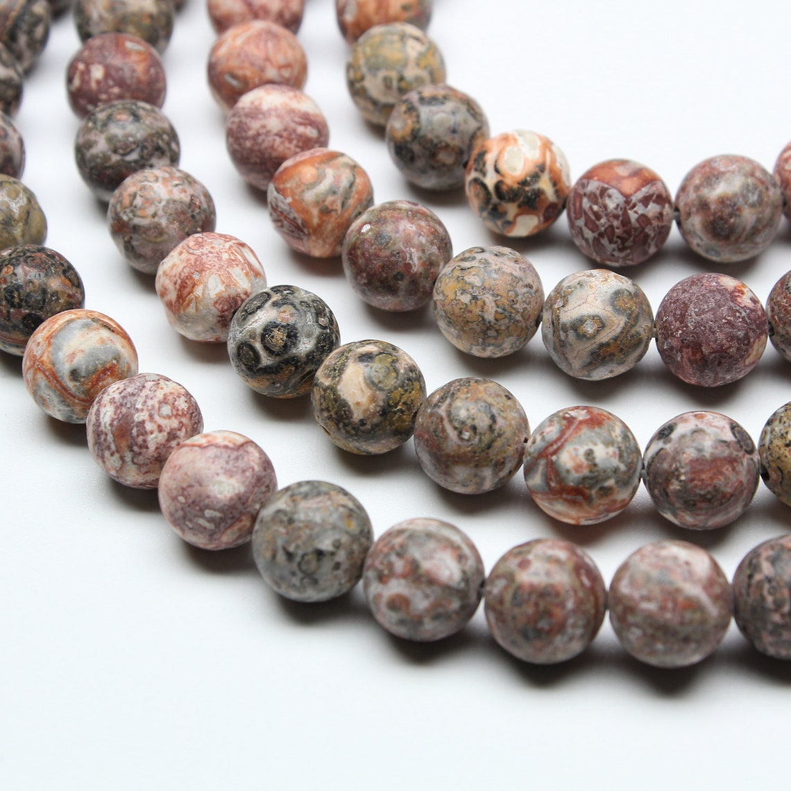 Leopard Skin Jasper Beads Natural Gemstone Round Loose Beads | Etsy