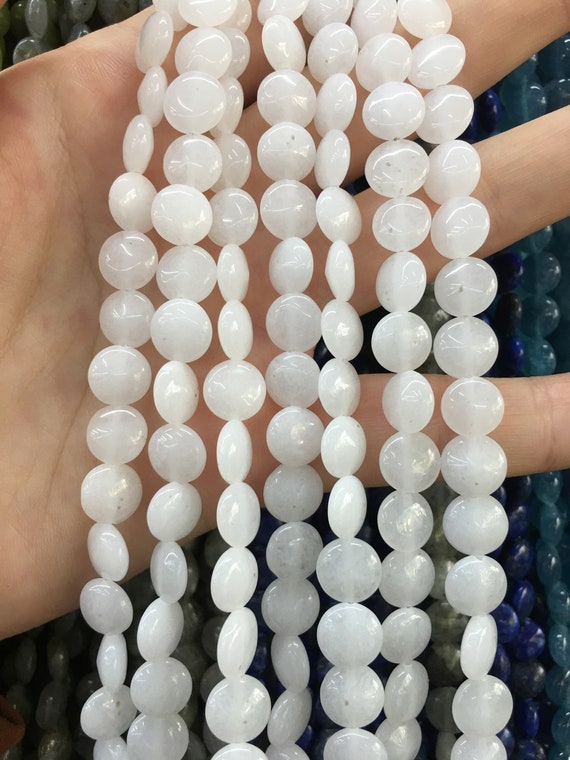 White Quartz Round Circle Coin 8mm for DIY Jewelry Making | Etsy