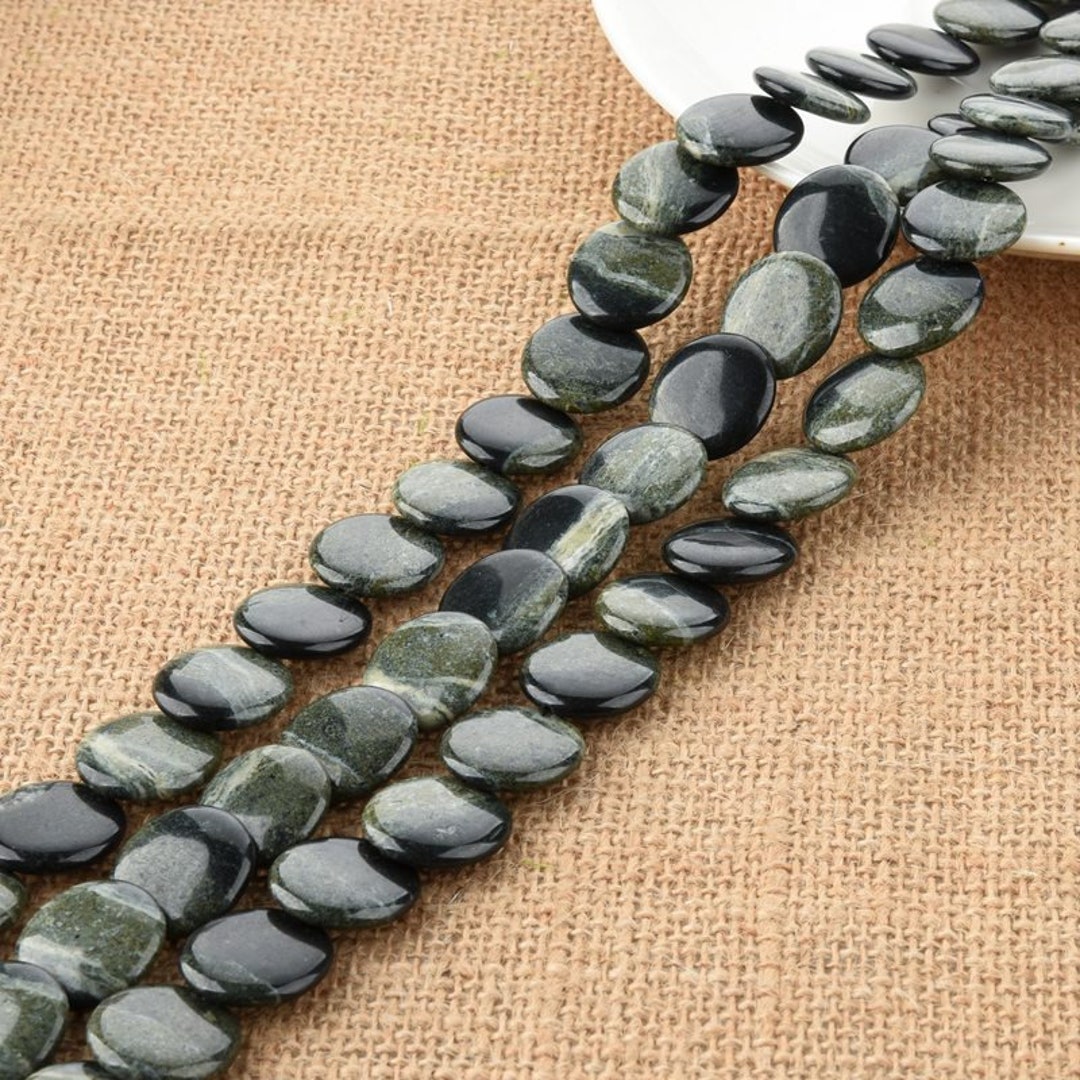Green Round Flat Overlapping Beads 18mm for DIY Jewelry Making Full ...