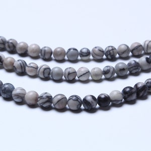 Network Jasper Round Bead Gemstone Loose Bead, 4mm 6mm 8mm 10mm 12mm ...