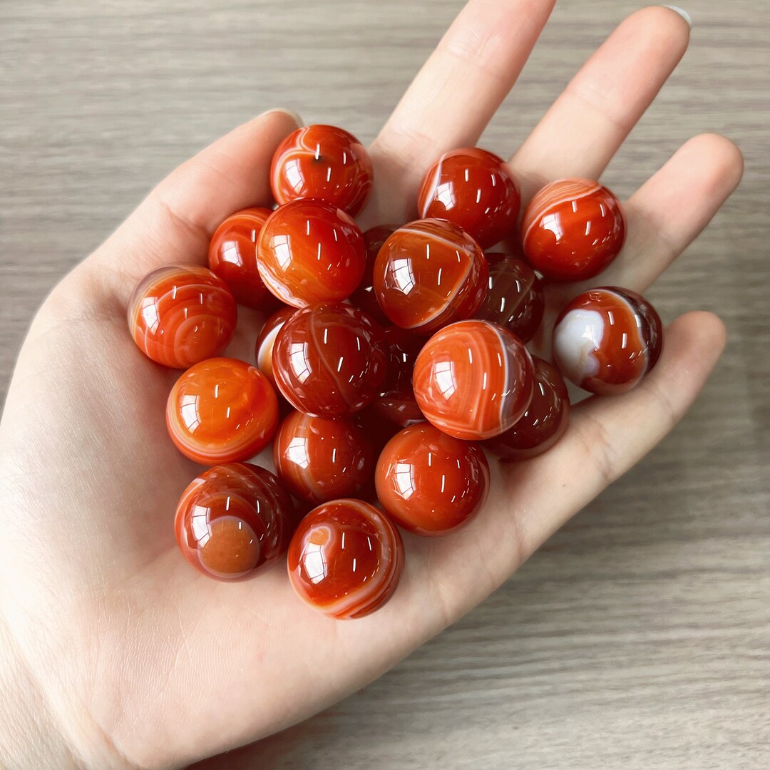 Red Agate Sphere, Crystal Sphere, 20mm Round Crystal Ball, Gemstone ...