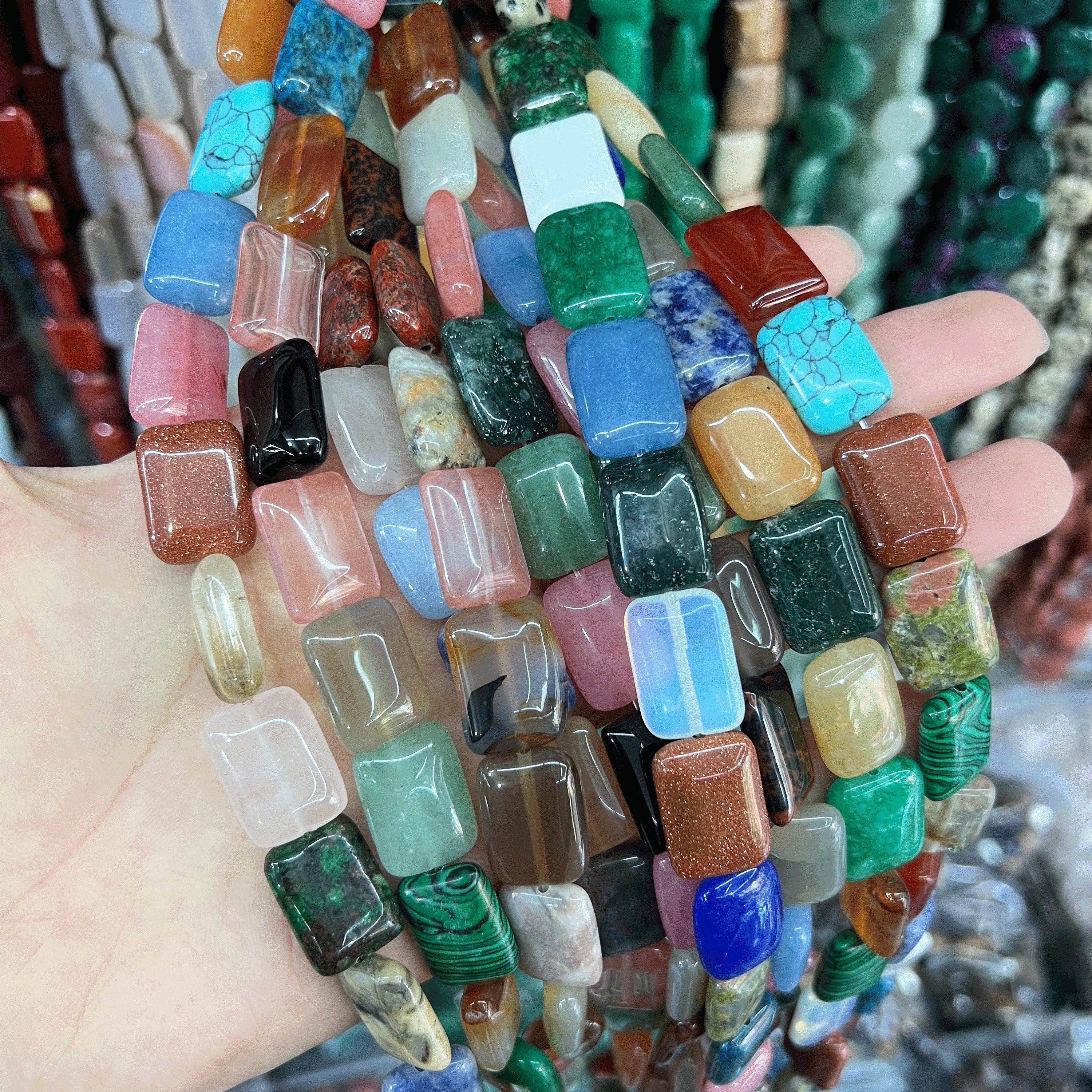 13x18mm Flat Rectangle Gemstone Bead for Jewelry Making Wholesale ...