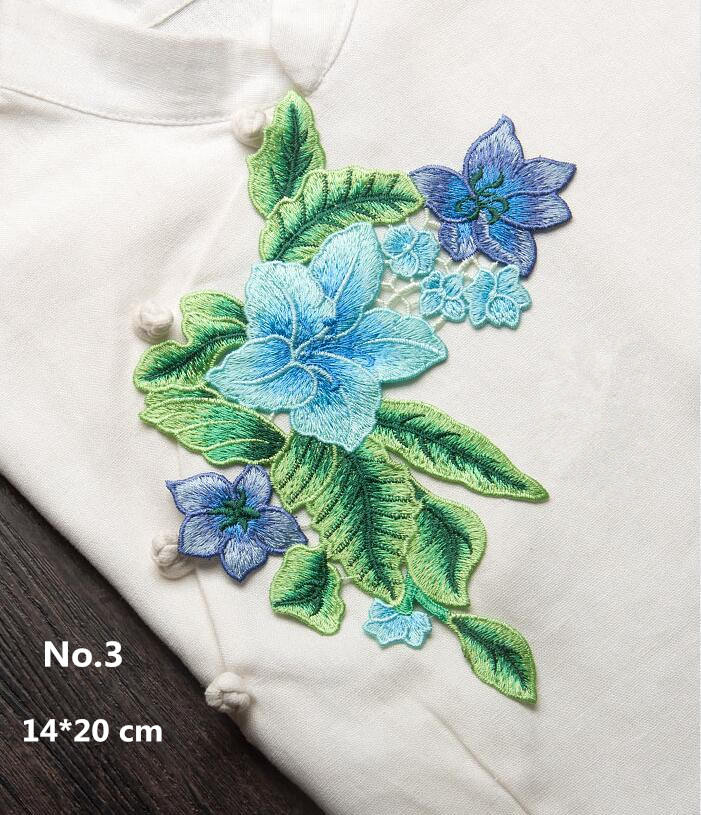 Orchid Applique. Green Flowers Patch. Floral Applique. Sewing | Etsy