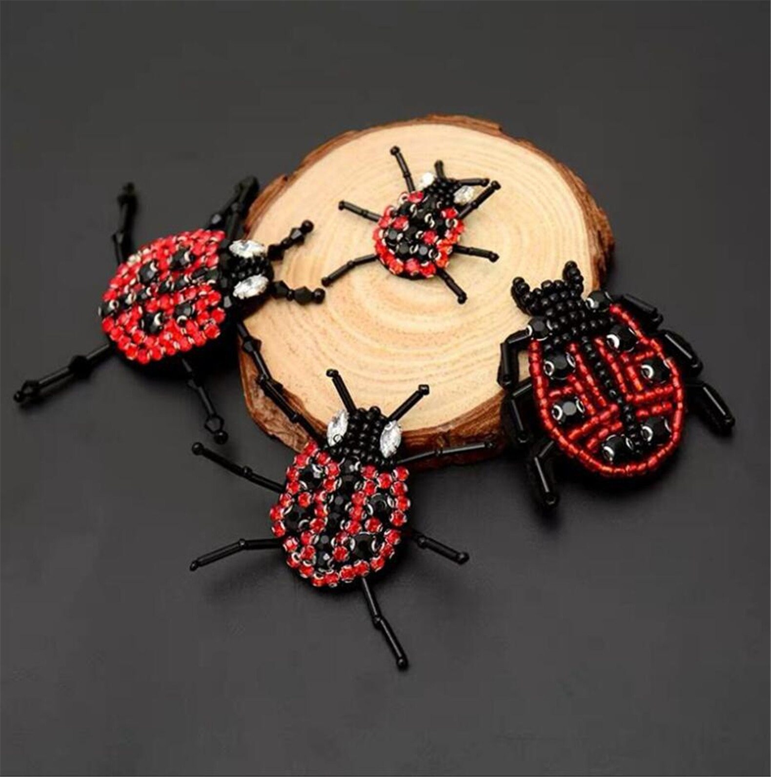 1 Pair Animal patches Rhinestone Bugs applique,Bees crystal applique ...