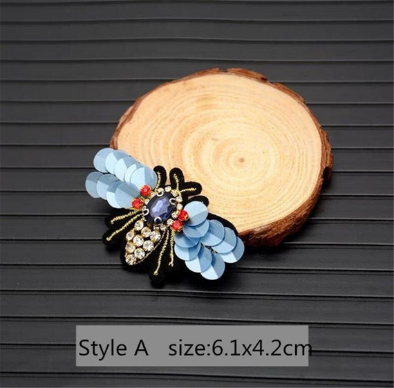 1 Pair Animal patches Rhinestone Bugs applique,Bees crystal applique ...