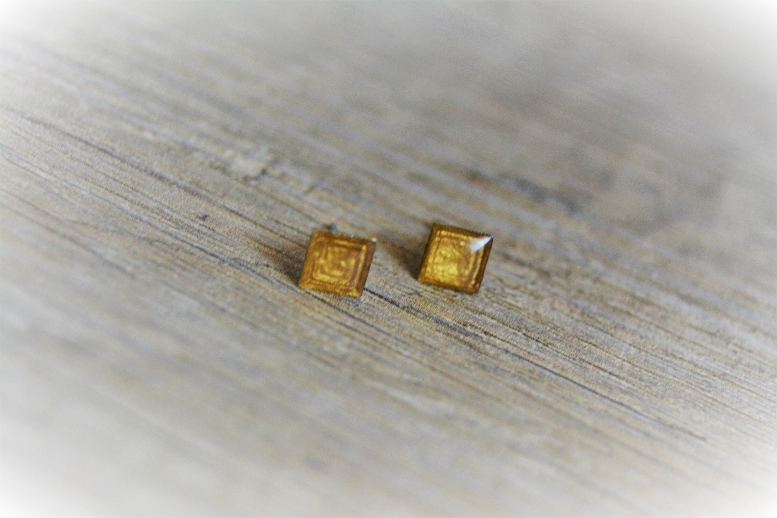 Small Gold Square Silver Stud Earrings Gold Push Cuff Stud - Etsy UK