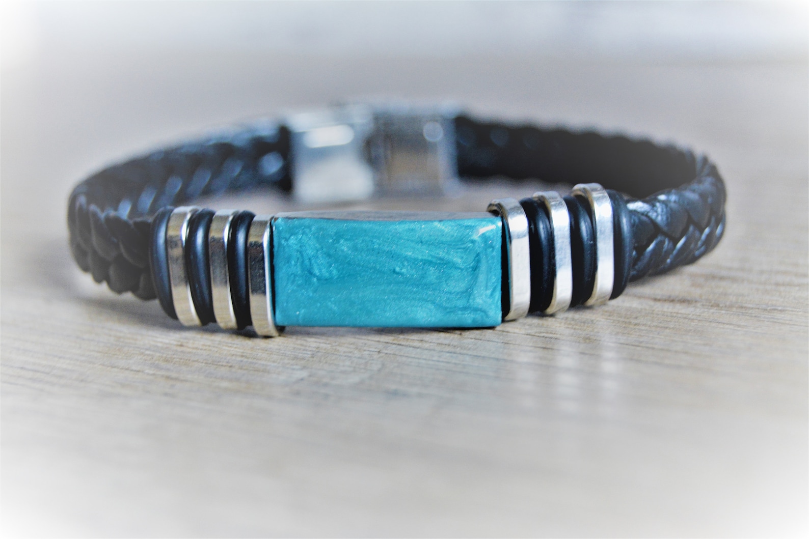 Turquoise Blue Men's Bracelet Men's Leather Bracelet - Etsy