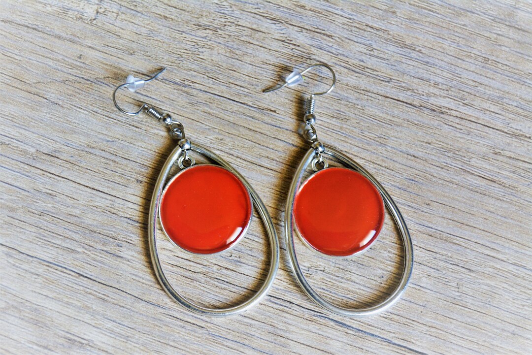 Red Earrings Red Hoop Earrings Red Drop Earrings Red Drop Earrings - Etsy