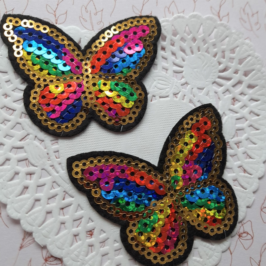 Iron-on Butterflies, 2 Butterflies, Sequin Butterflies, Clothing ...