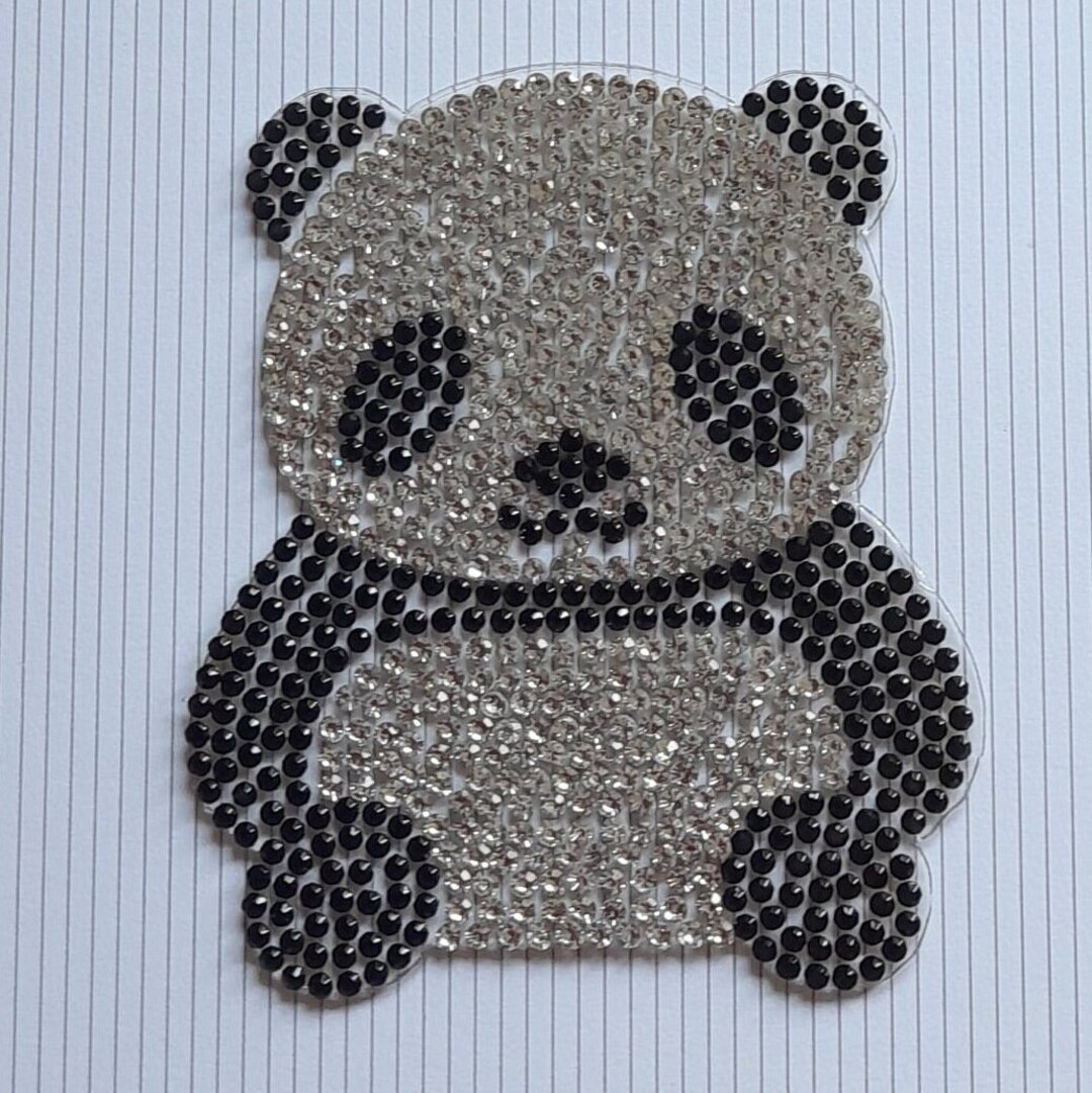 Panda Badge, Black and White Panda, Iron-on Patch, Panda to Stick ...