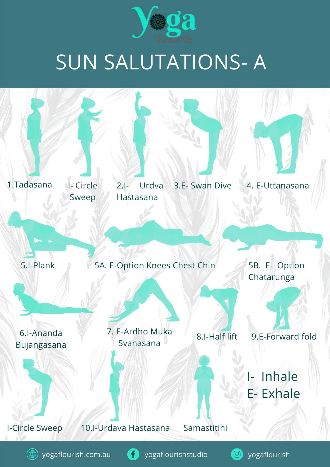 A4 Sun Salutations A and B - Digital Print - Yoga Guide - Sun ...