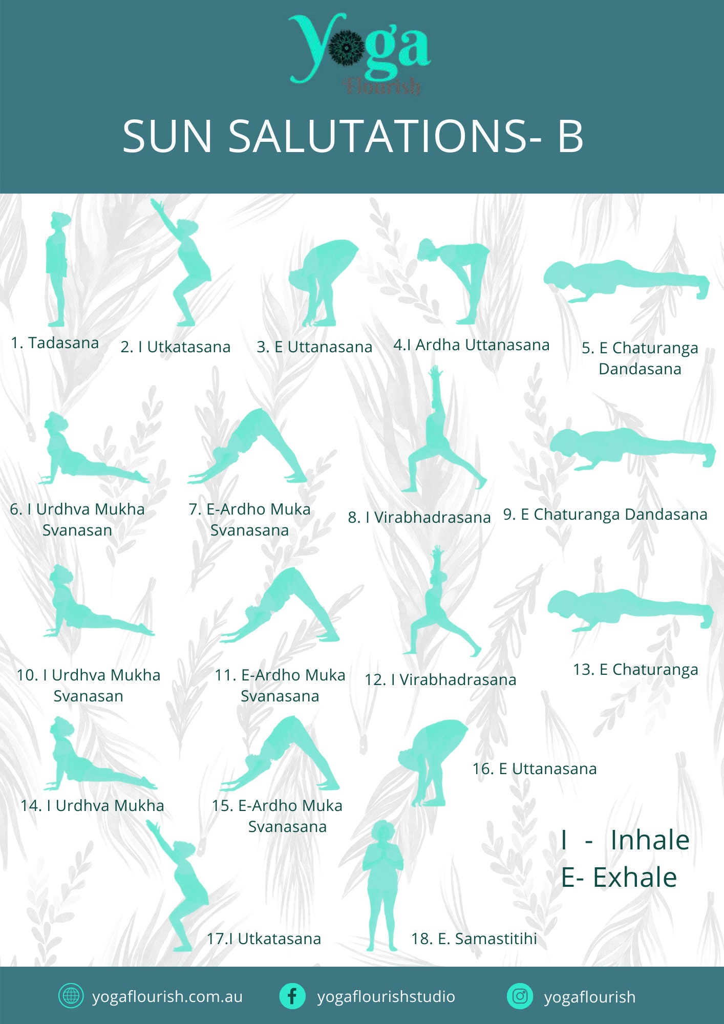 A4 Sun Salutations A and B - Digital Print - Yoga Guide - Sun ...