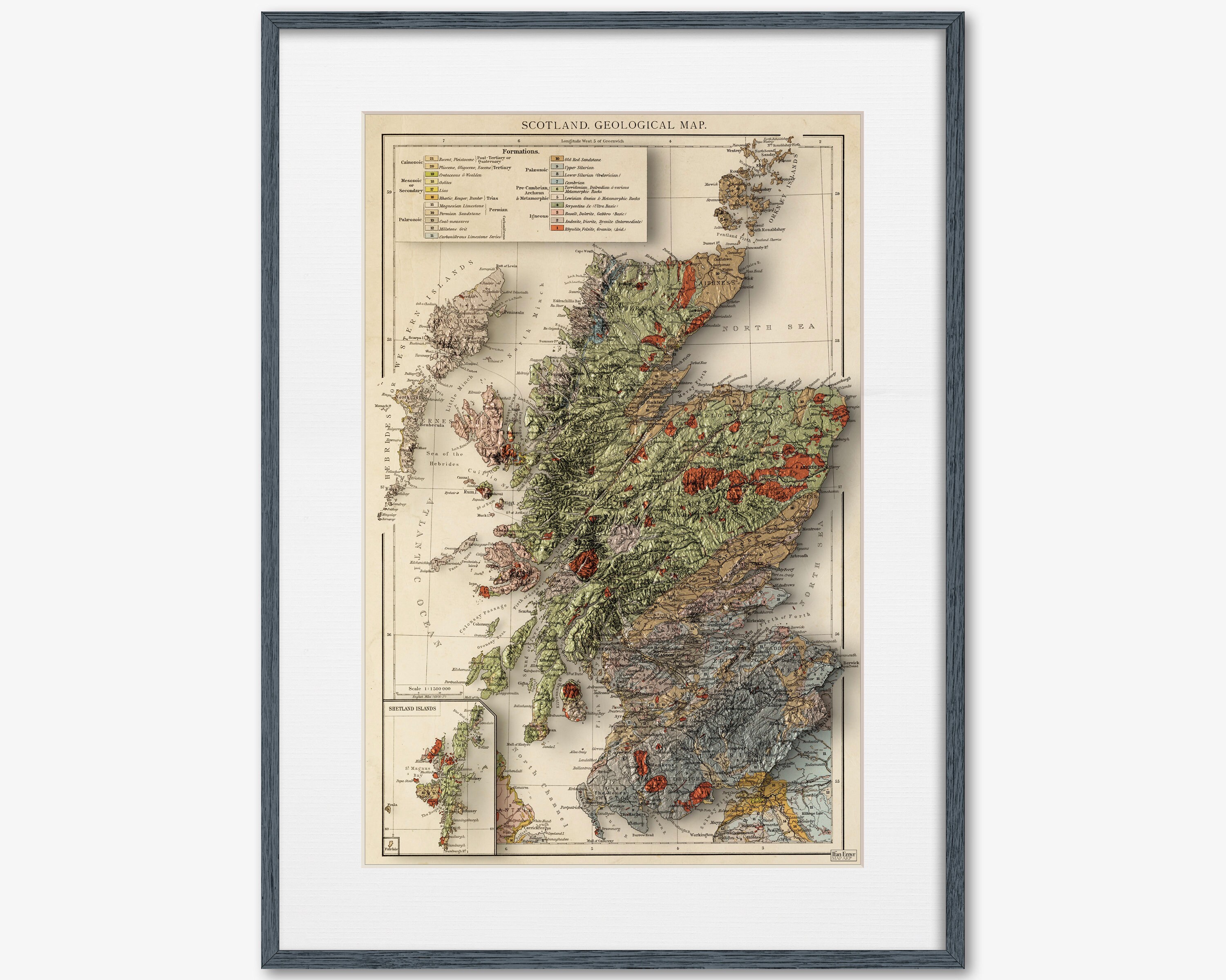 Scotland 1900 Geological Relief Map Map Art Print Historical - Etsy UK